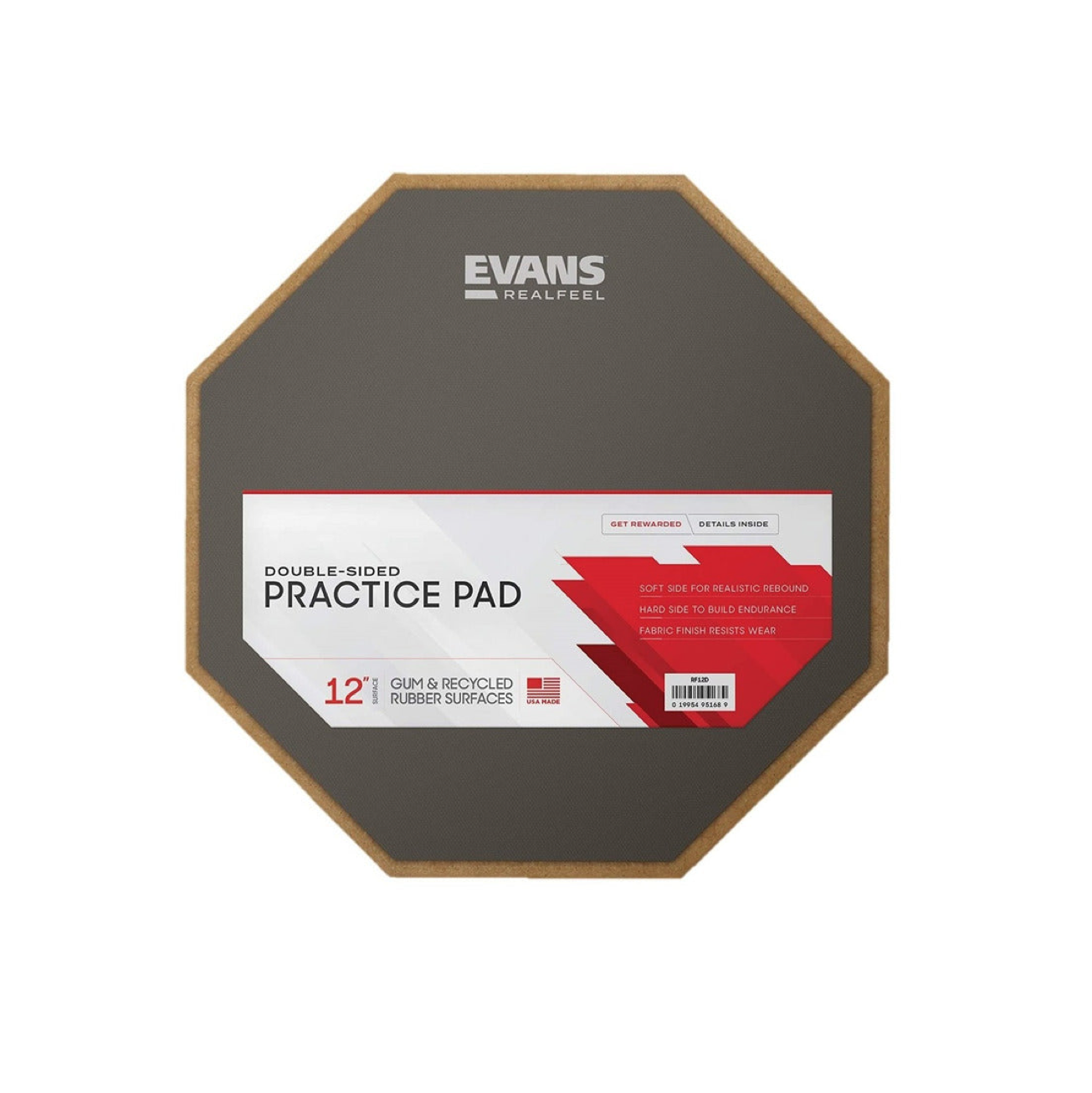 Evans 12” RealFeel 2-Sided Practice Pad - Drum Tools Co